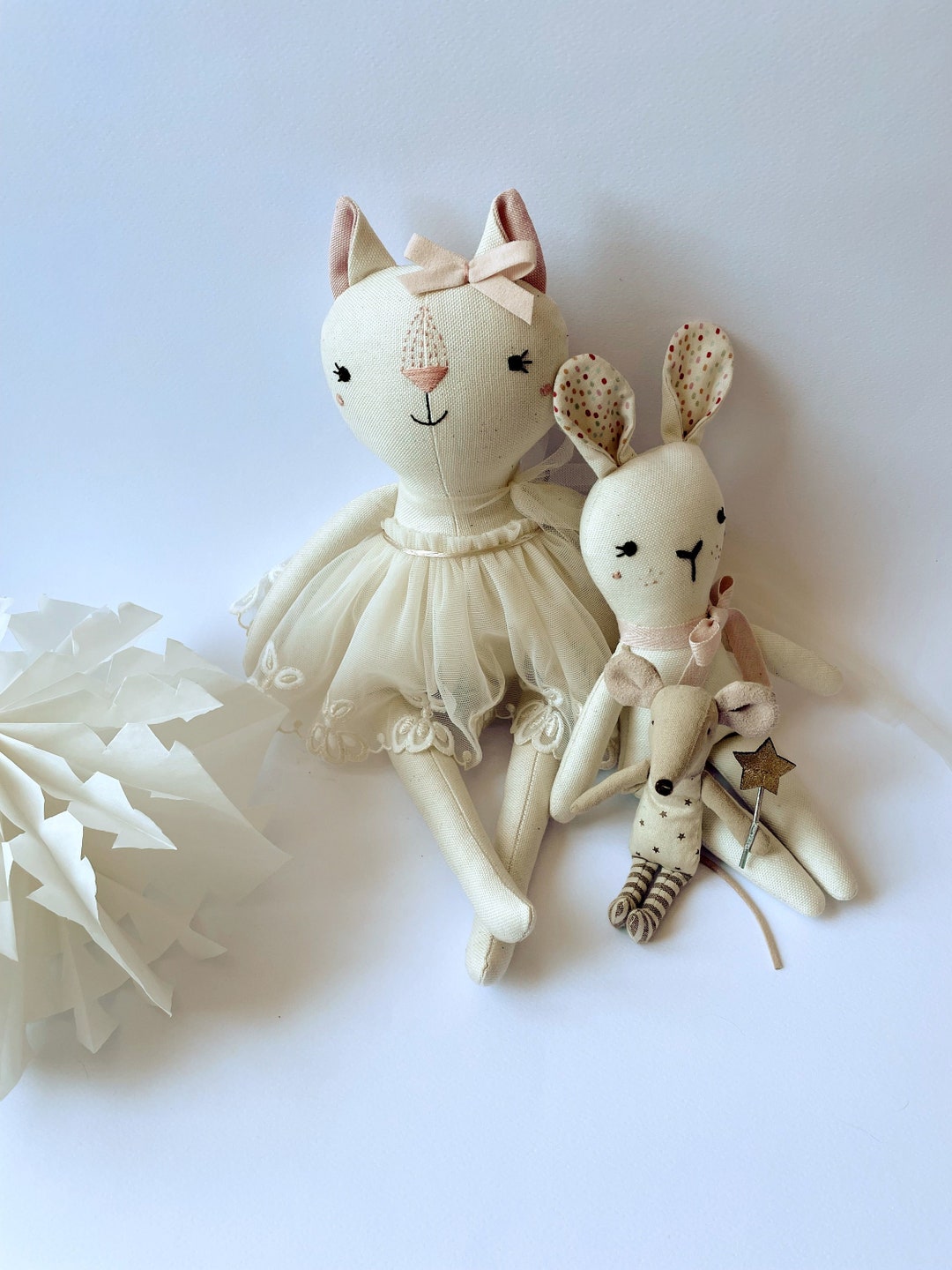 Lily Kitty Doll Organic Fabric Toys Handmade Girl Gift Stuffed Animal ...