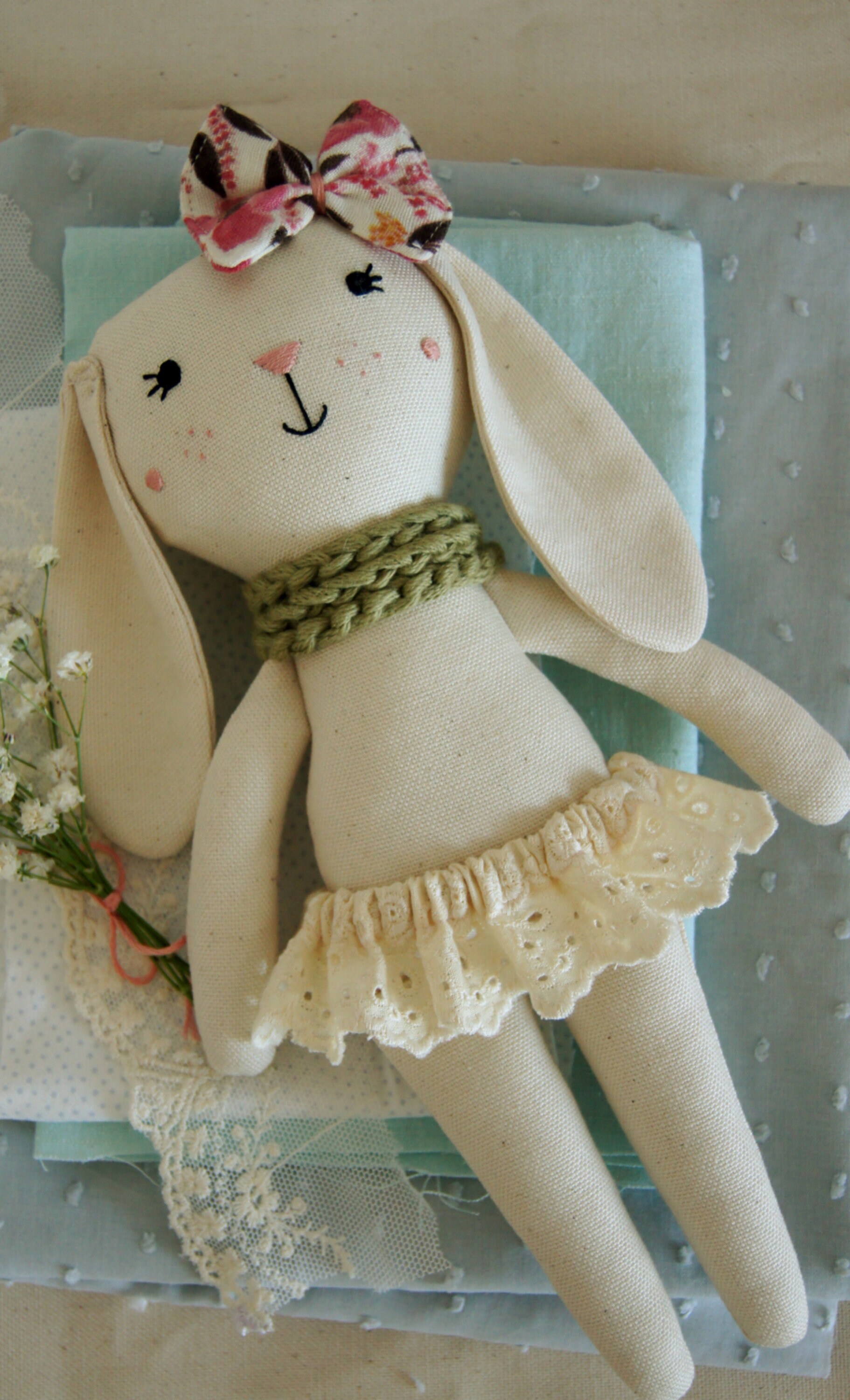 Handmade Bunny Doll Handmade Stuffed Plush Rabbit Toy Cloth - Etsy Canada
