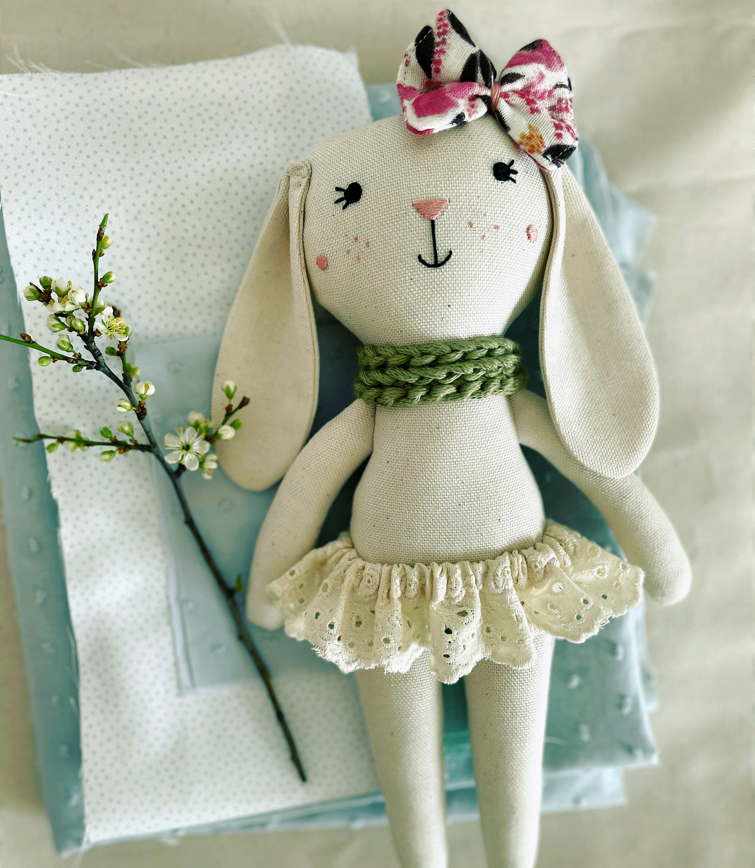Handmade Bunny Doll Handmade Stuffed Plush Rabbit Toy Cloth - Etsy Canada