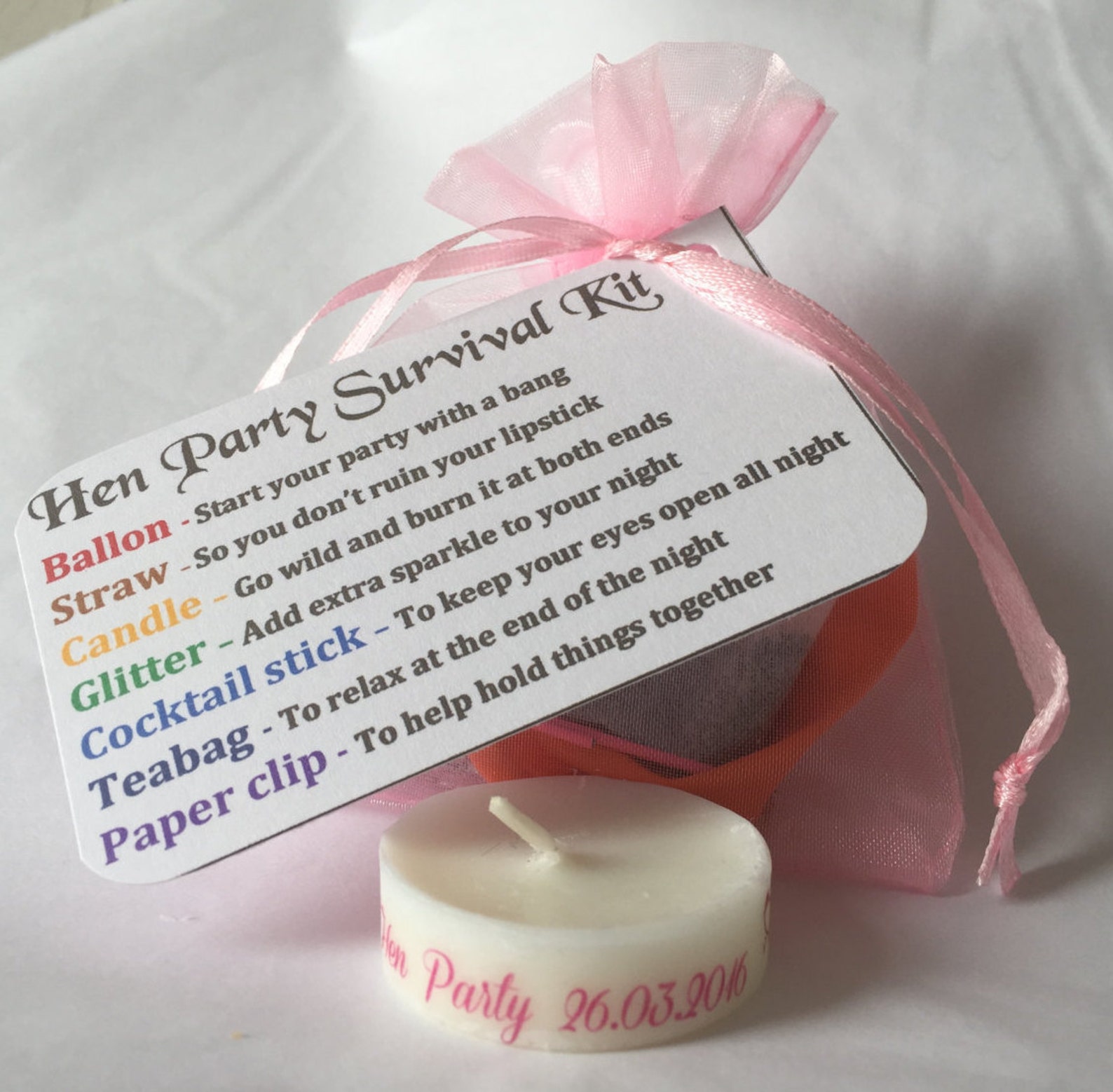 HEN PARTY SURVIVAL Kit Novelty Fun Personalised Gift Present | Etsy UK