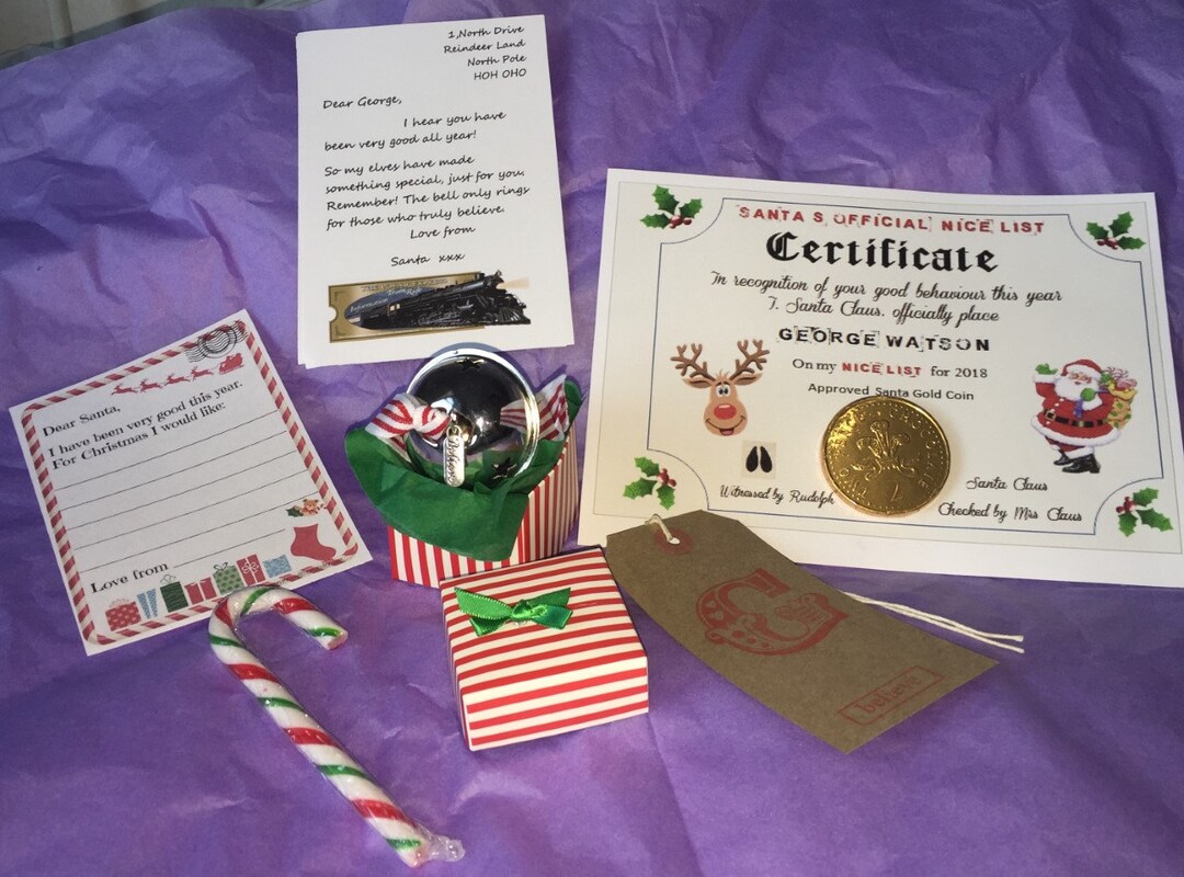 Personalized Polar Express Silver Bell Gift Box: Santa Letter & Wish ...