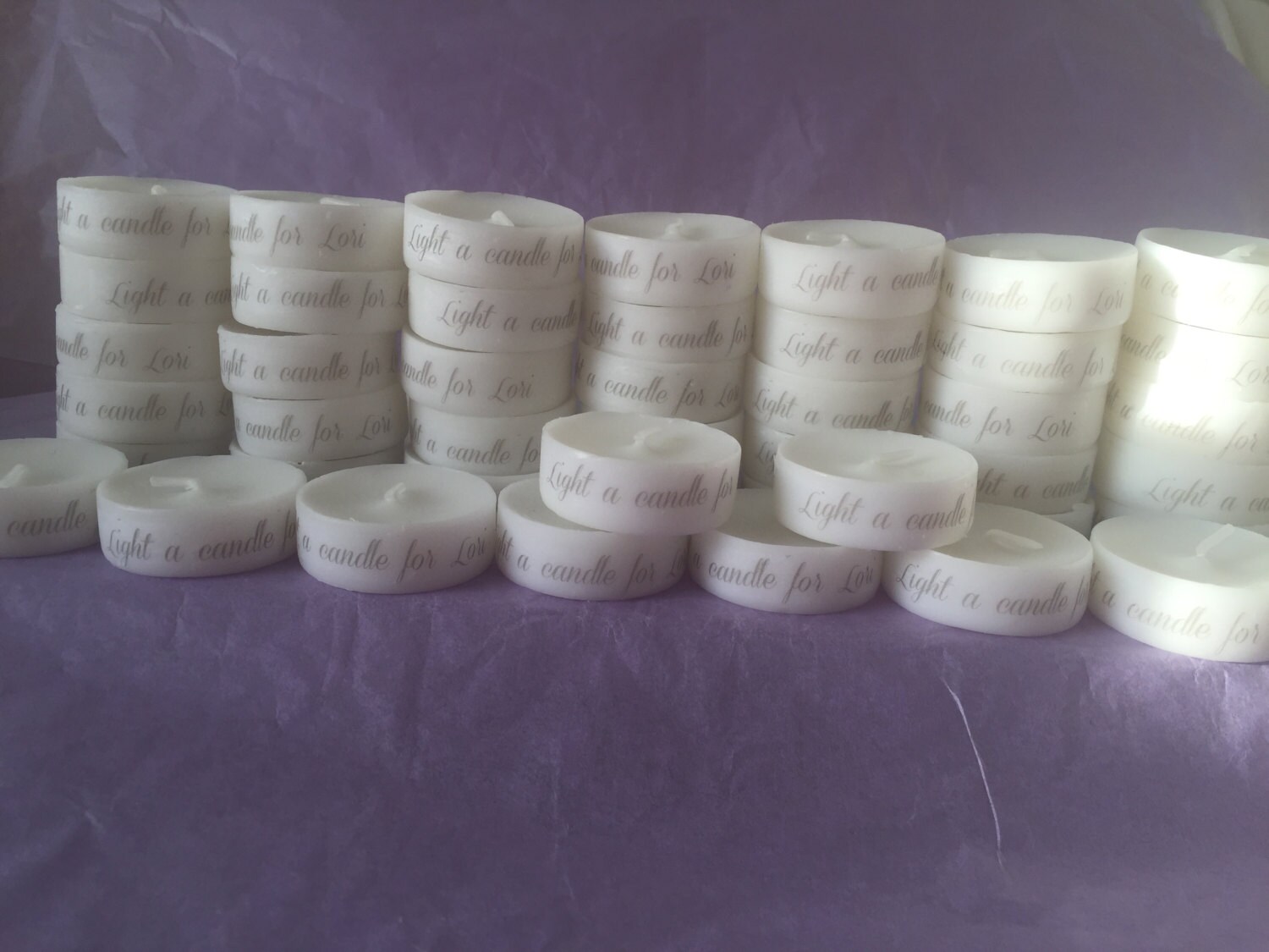 Funeral Personalised Remembrance & Memorial Candle Favours. Light in ...