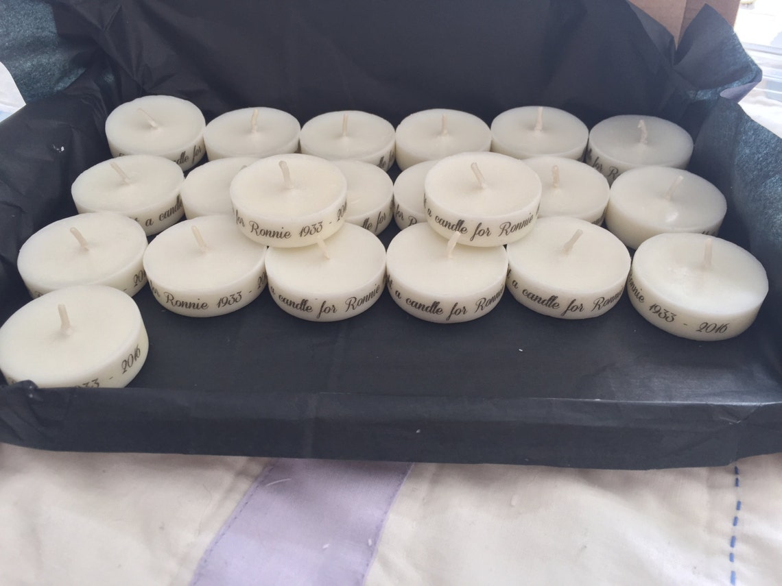 Funeral Personalised Remembrance & Memorial Candle Favours. Light in ...