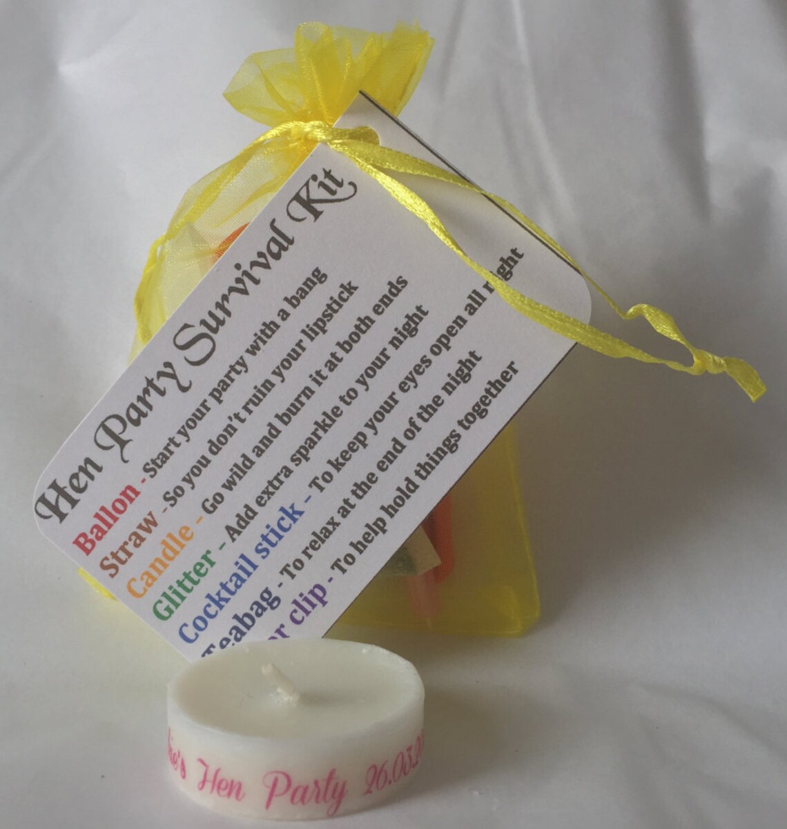 HEN PARTY SURVIVAL Kit Novelty Fun Personalised Gift Present | Etsy UK