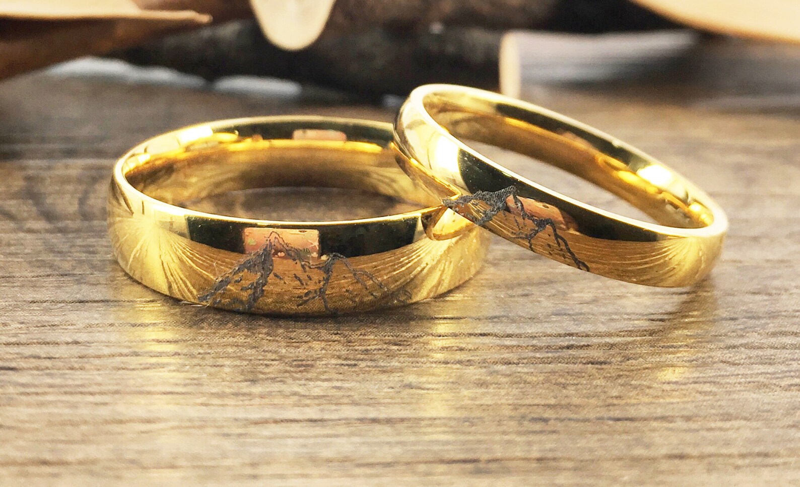 Handmade Your Drawings Ring Unique Wedding Bands Gold Titanium - Etsy