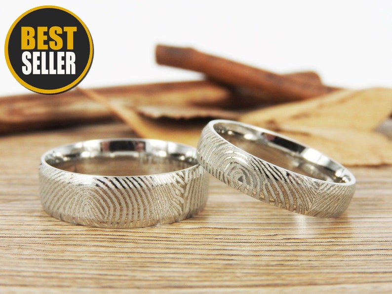 Your Actual Finger Print Rings Family Fingerprints Matching - Etsy