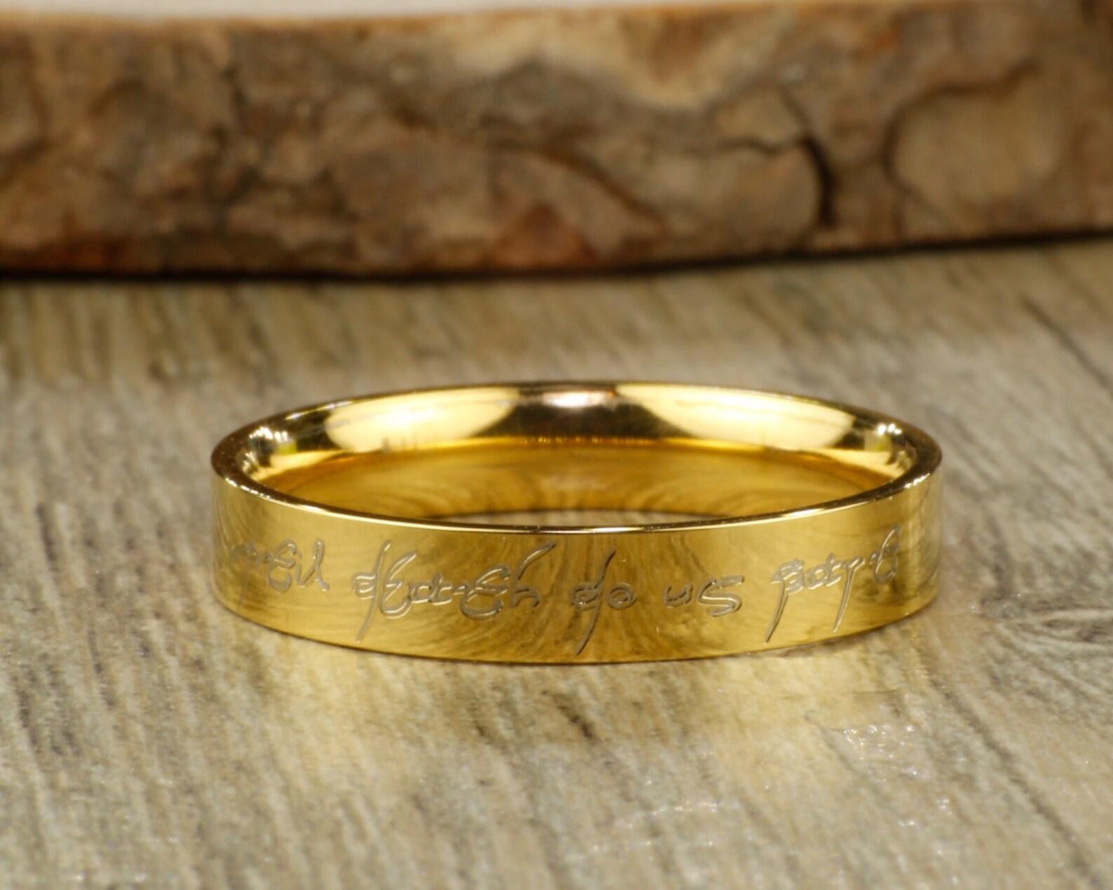 Handmade Gold Flat Plain Wedding Band Women Ring Couple - Etsy