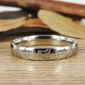 Handmade Two Heart Become One Heart Matching Wedding Rings, His and Her ...