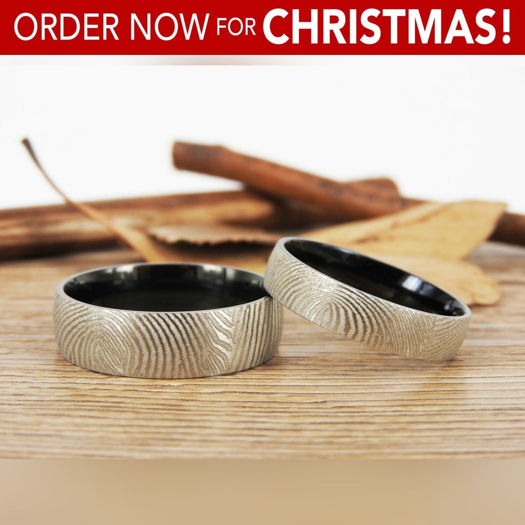 Your Actual Finger Print Rings Family Fingerprints Matching - Etsy