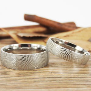 Your Actual Finger Print Rings, Custom Gifts His and Her Rings, Family ...