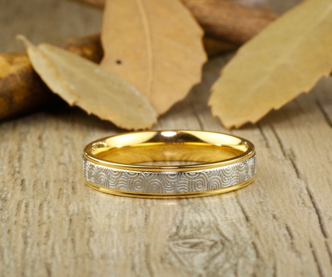 Handmade Gold Wedding Band, Golden Wedding Ring, Bridal Ring, Promise ...