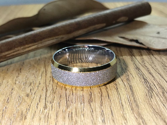 Your Actual Fingerprint Ring Handmade Men Ring Two Tone Silver - Etsy