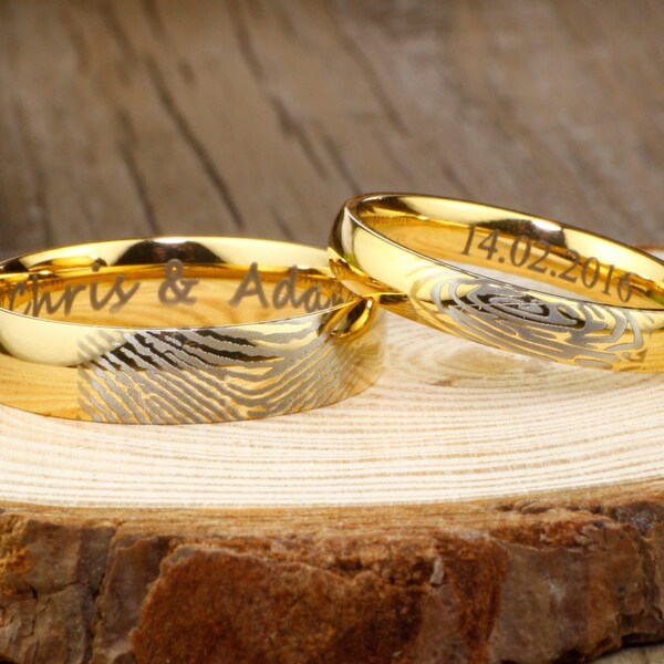 Gold Fingerprint Jewelry - Etsy