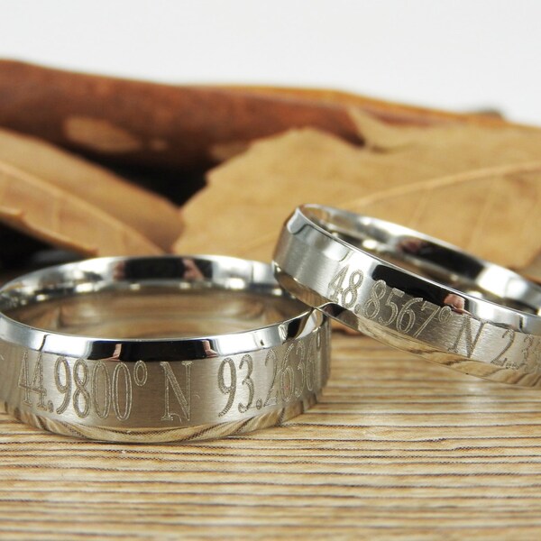 Coordinates Ring - Etsy