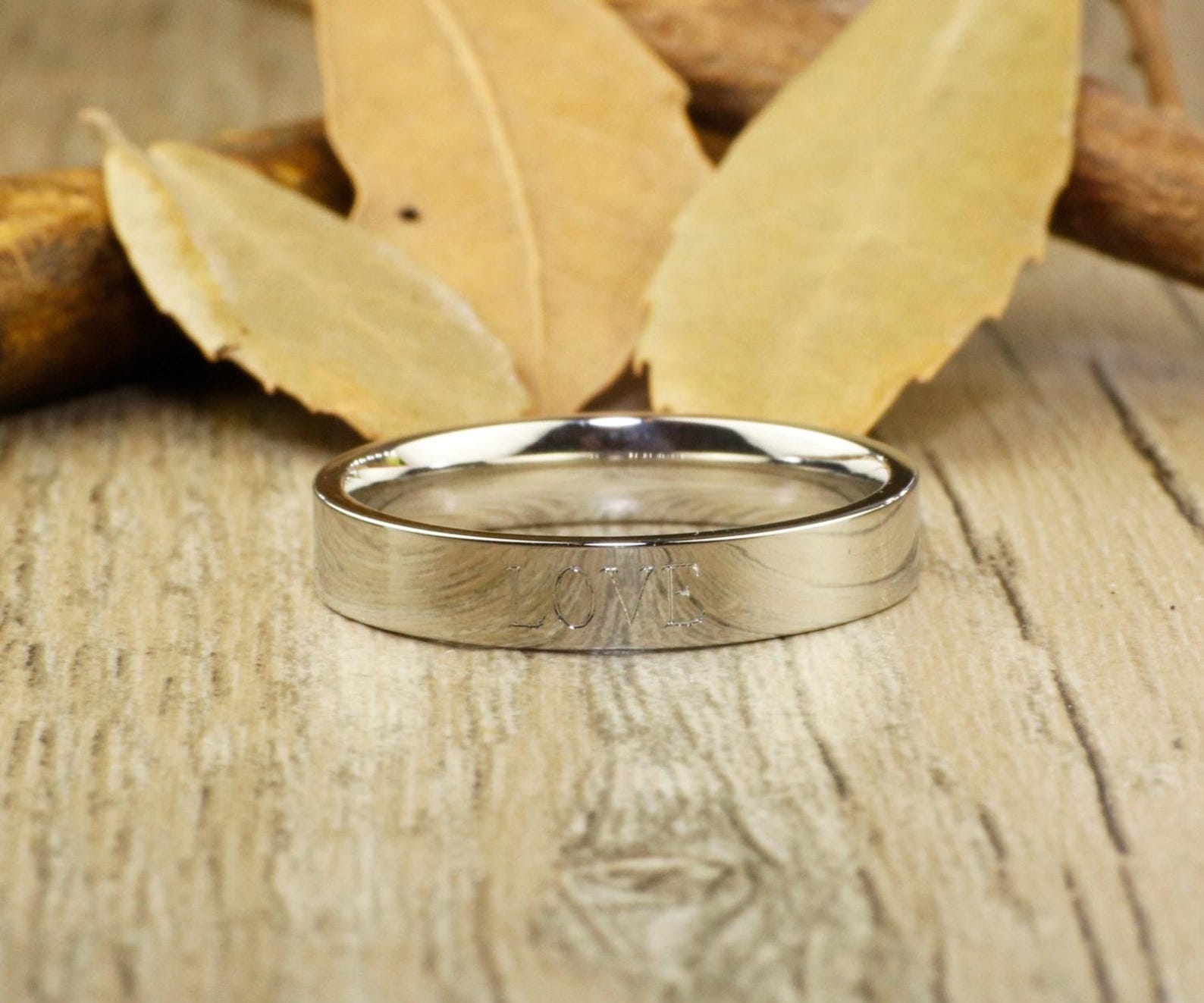 Personalize PROMISE RING , Silver Titanium Rings 6mm - Etsy