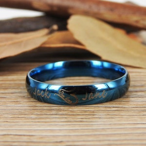 Handmade Two Heart Become One Heart Matching Wedding Rings, His and Her ...