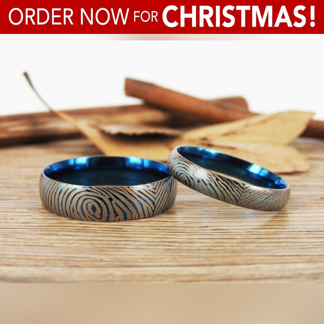 Your Actual Finger Print Rings Family Fingerprints Matching - Etsy