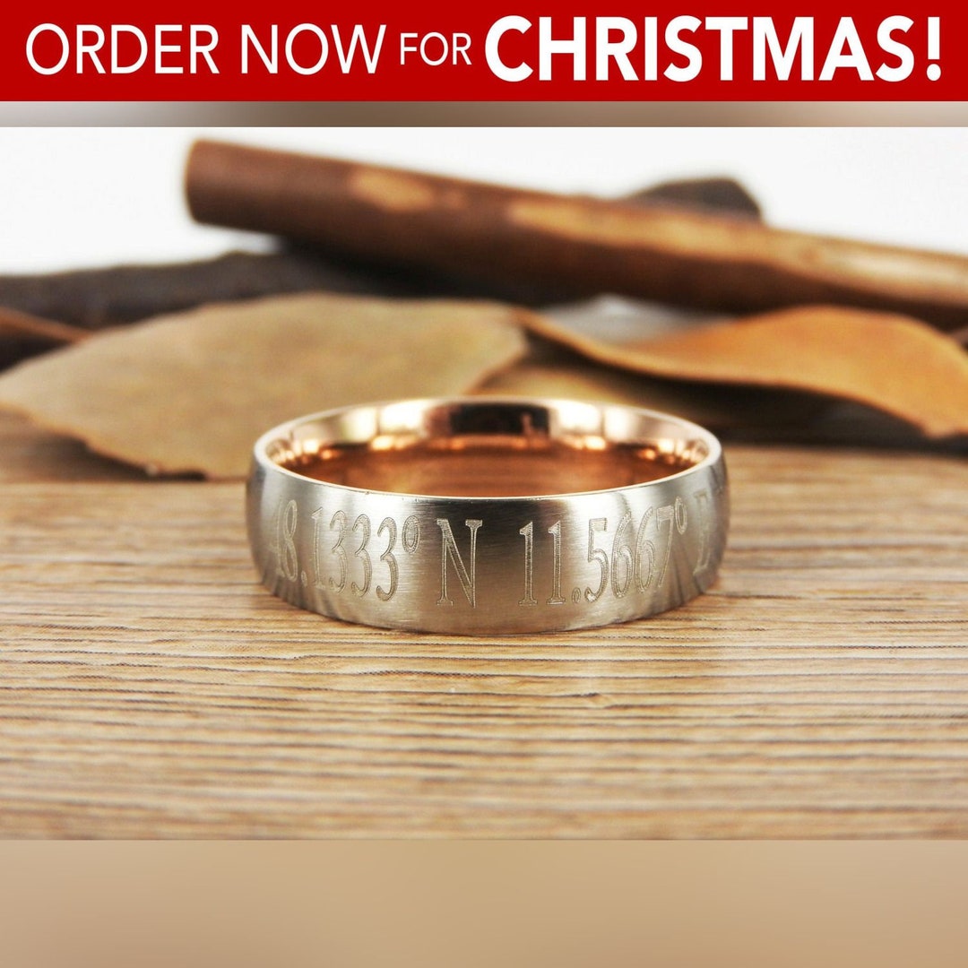 Latitude Longitude Ring Coordinate Ring Longitude Latitude - Etsy