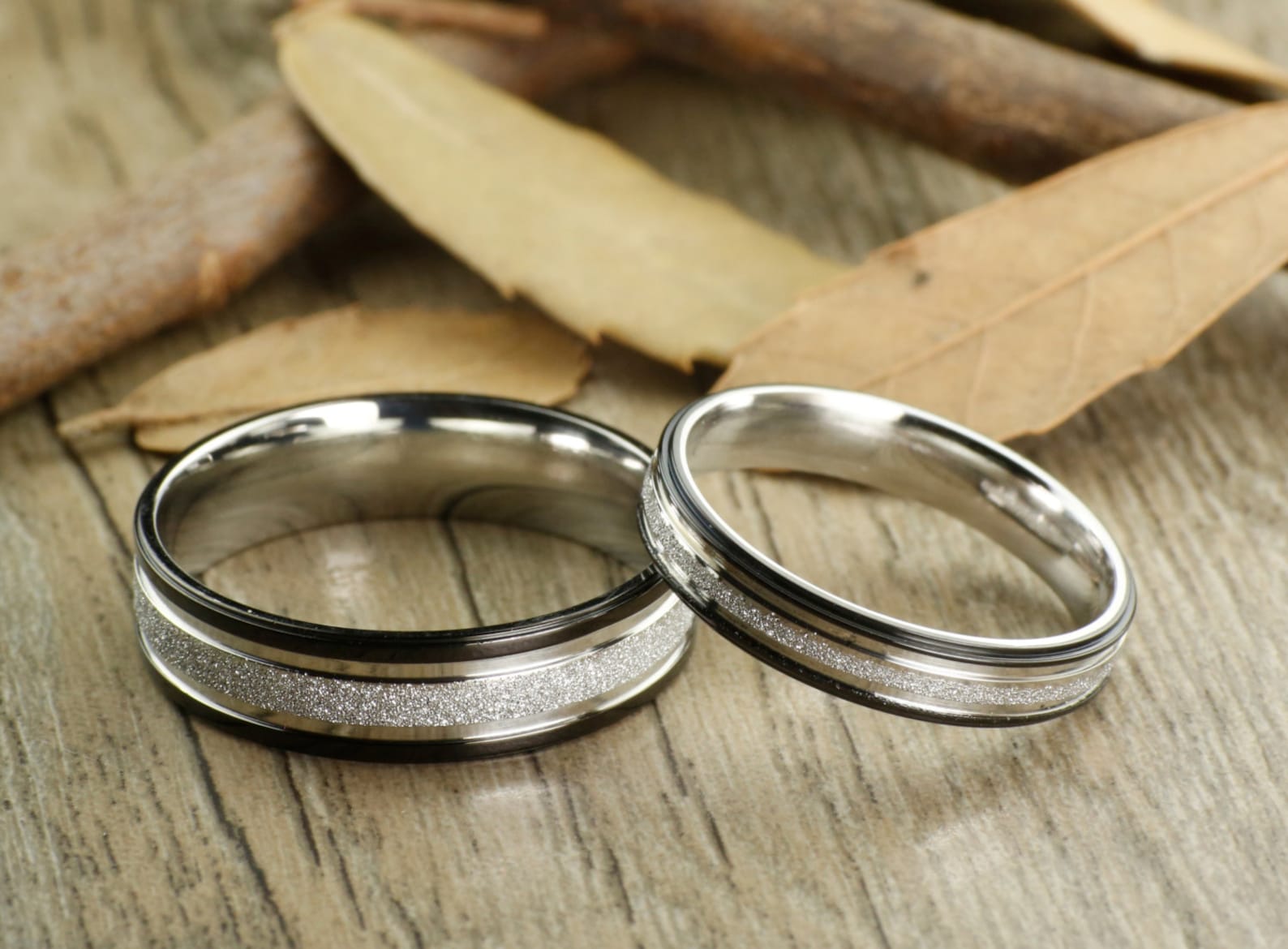 Handmade Matching Wedding Bands Couple Rings Set Titanium - Etsy