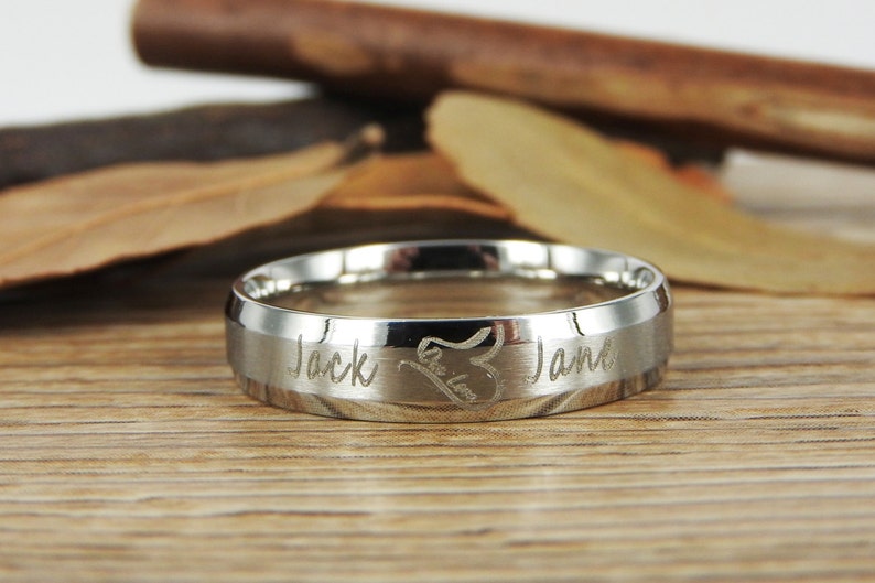 Handmade Two Heart Become One Heart Matching Wedding Rings | Etsy