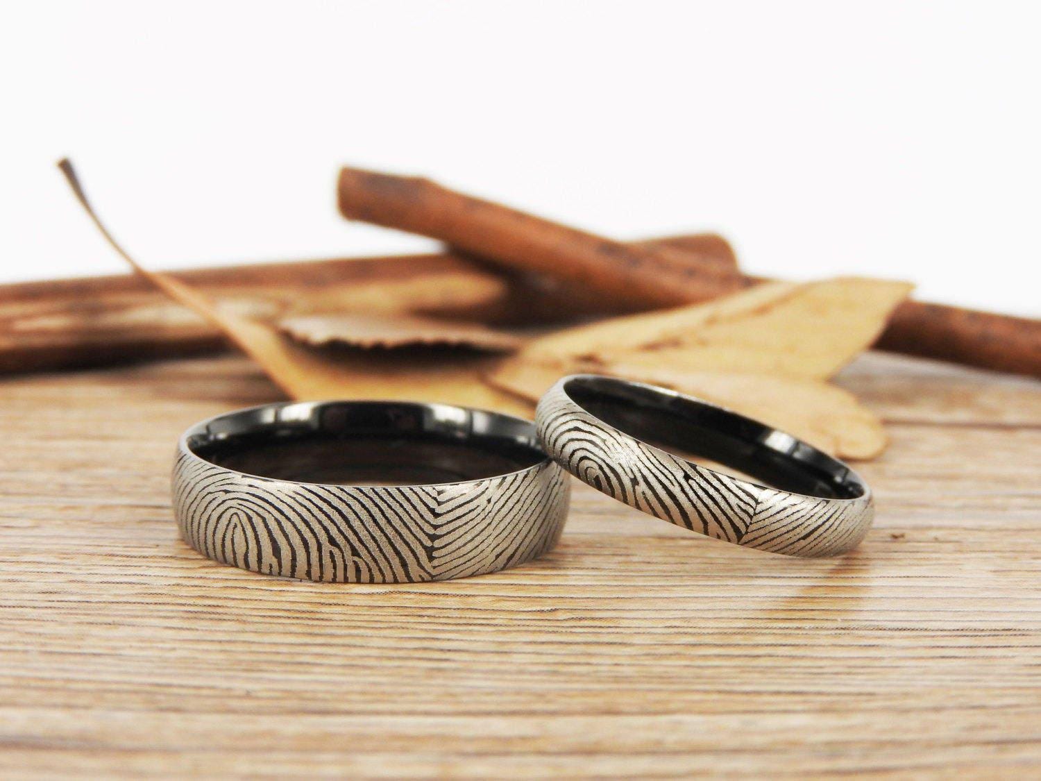 Personalized Fingerprint Rings, Unique Couple Rings, Matching ...