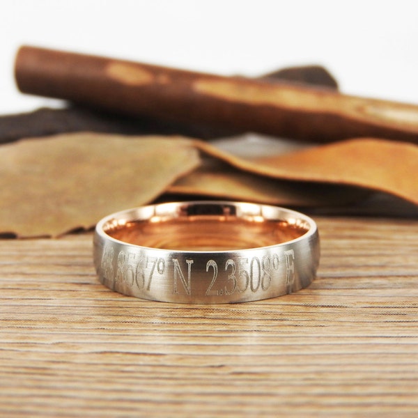 Coordinates Ring - Etsy