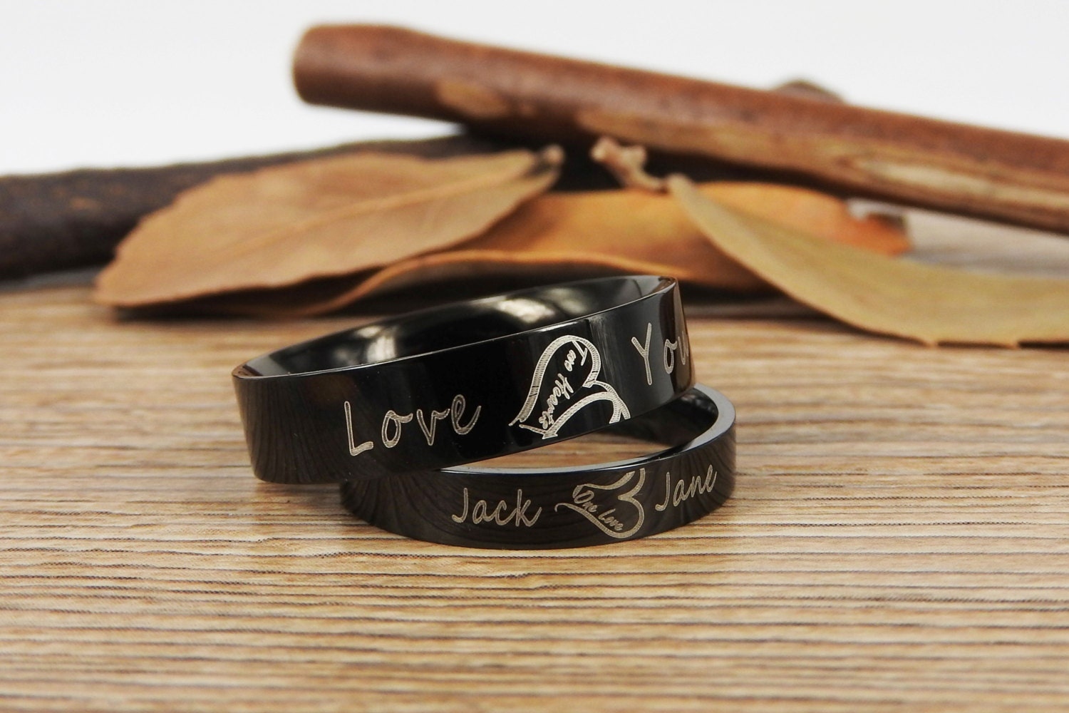 Handmade Two Heart Become One Heart Matching Wedding Rings - Etsy
