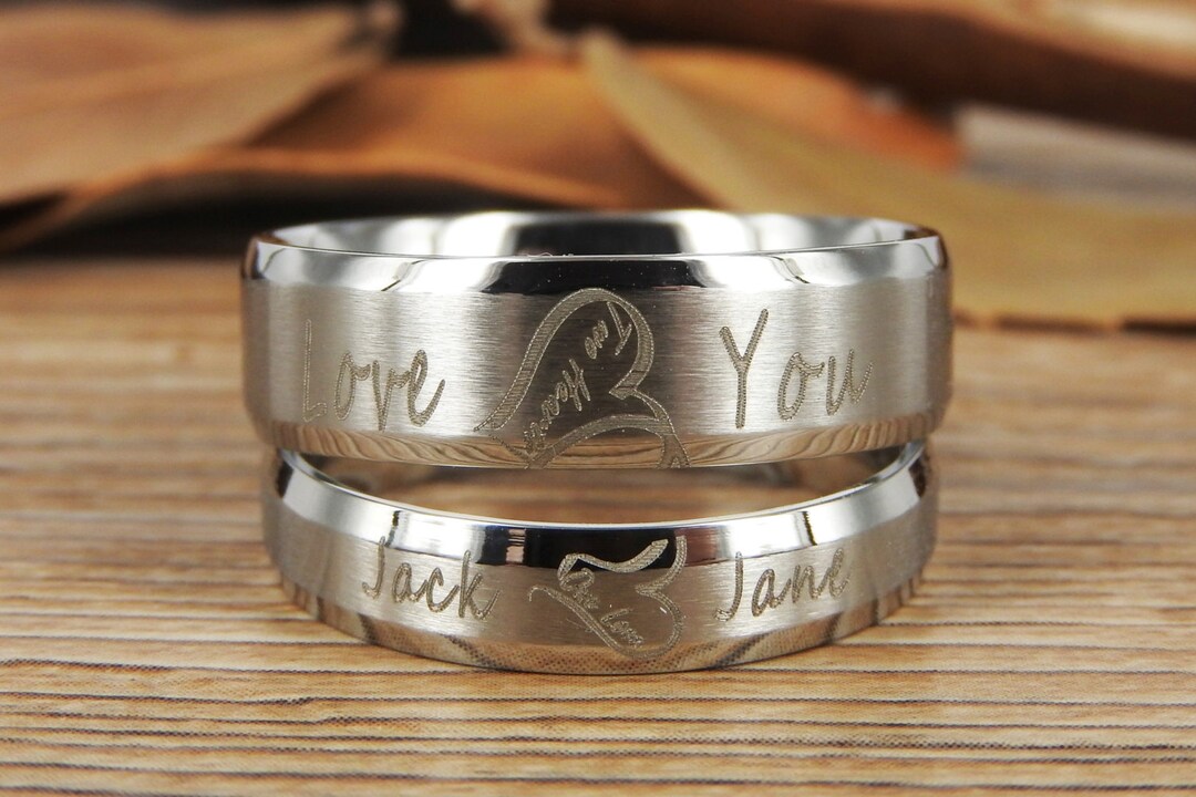 Handmade Two Heart Become One Heart Matching Wedding Rings - Etsy