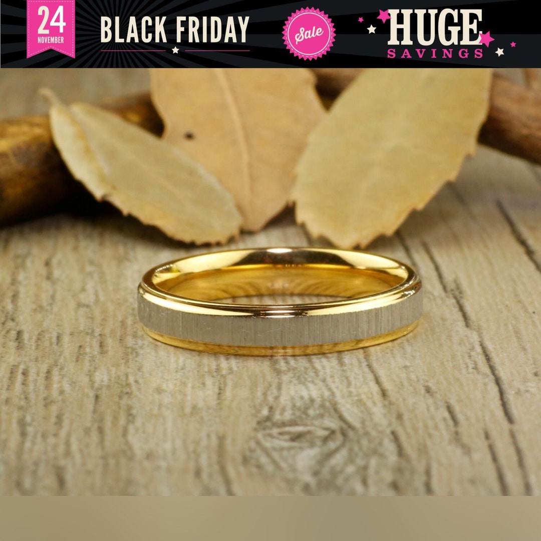 Handmade Women 18k Gold Wedding Titanium Ring 4mm - Etsy
