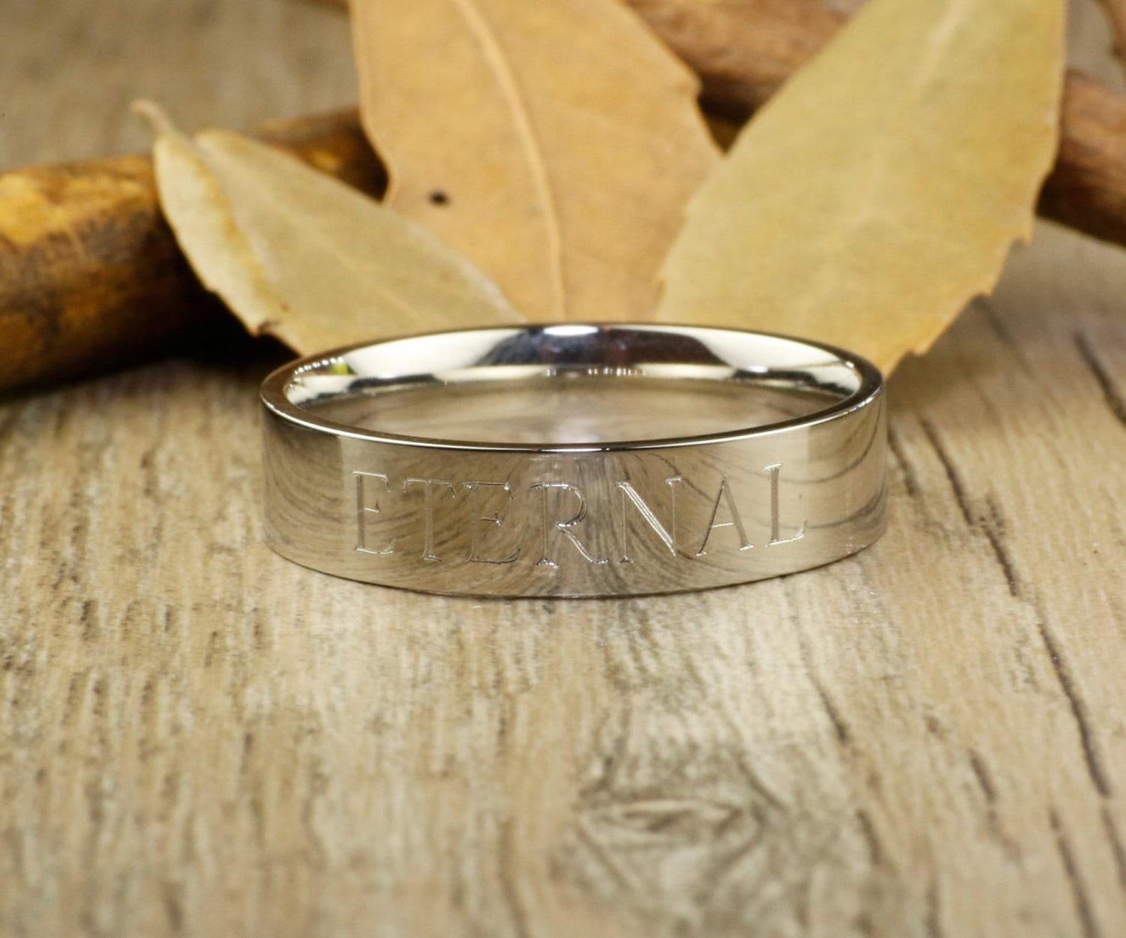 Personalize PROMISE RING , Silver Titanium Rings 6mm - Etsy