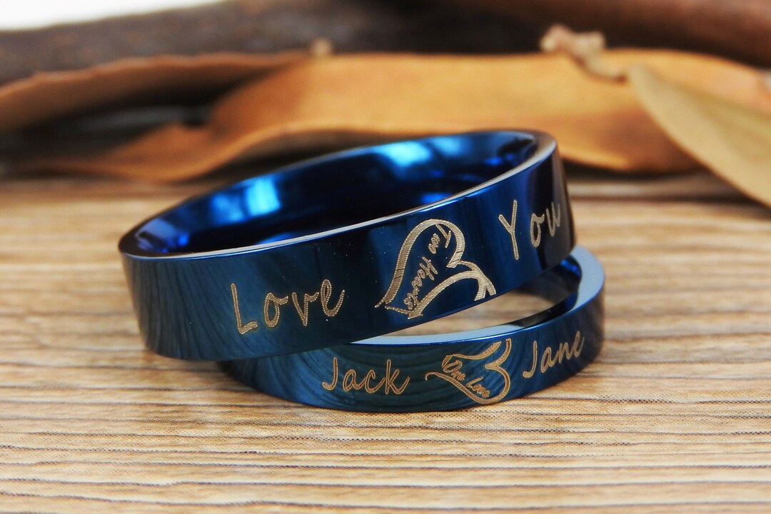 Handmade Two Heart Become One Heart Matching Wedding Rings, His and Her ...