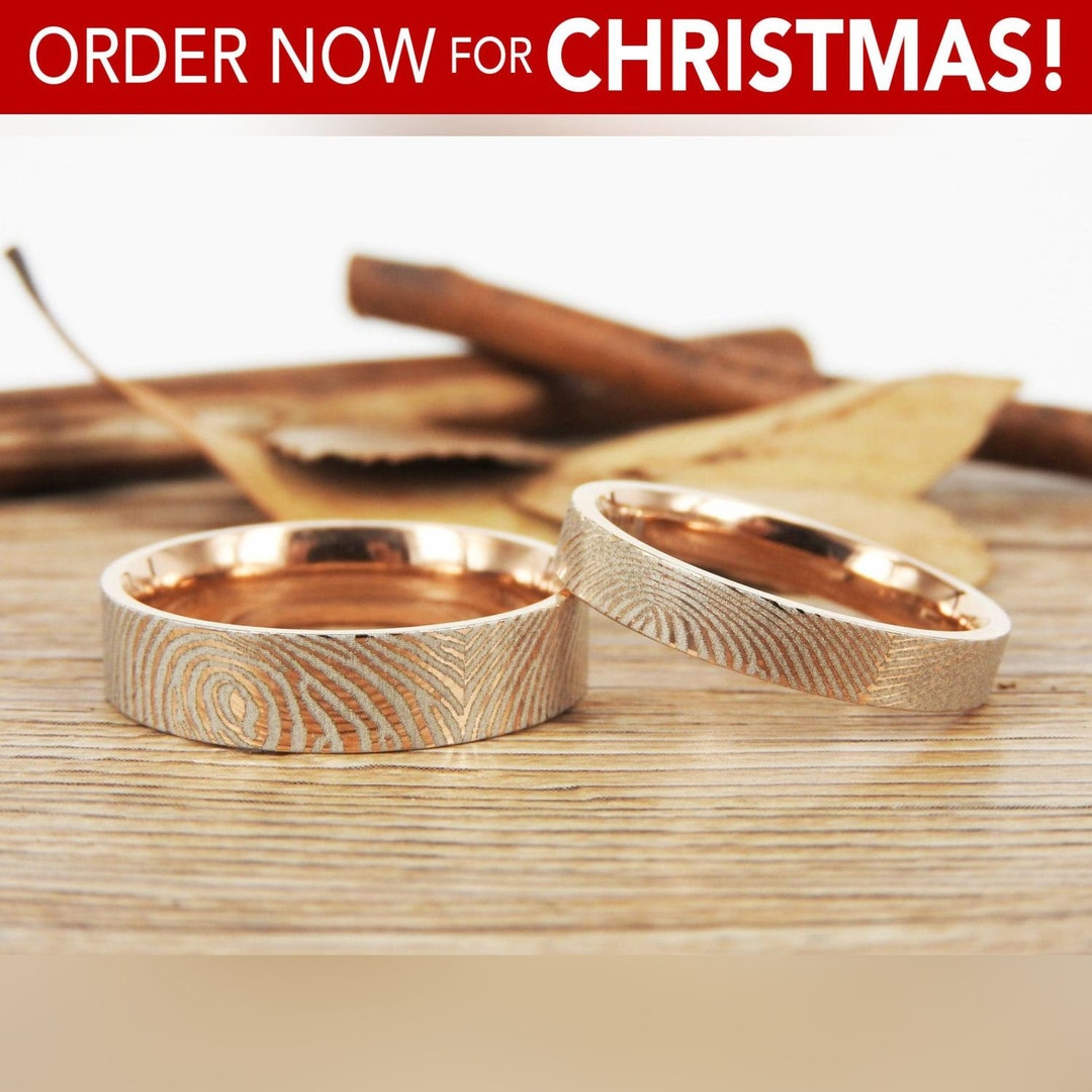 Your Actual Finger Print Rings Family Fingerprints Matching - Etsy