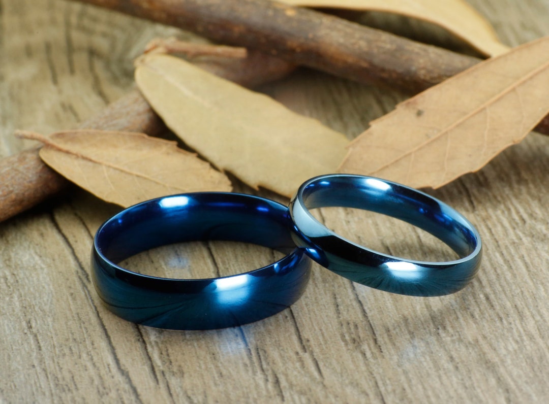 Personalized PROMISE RING - Handmade Blue Anywords His&her Matching ...