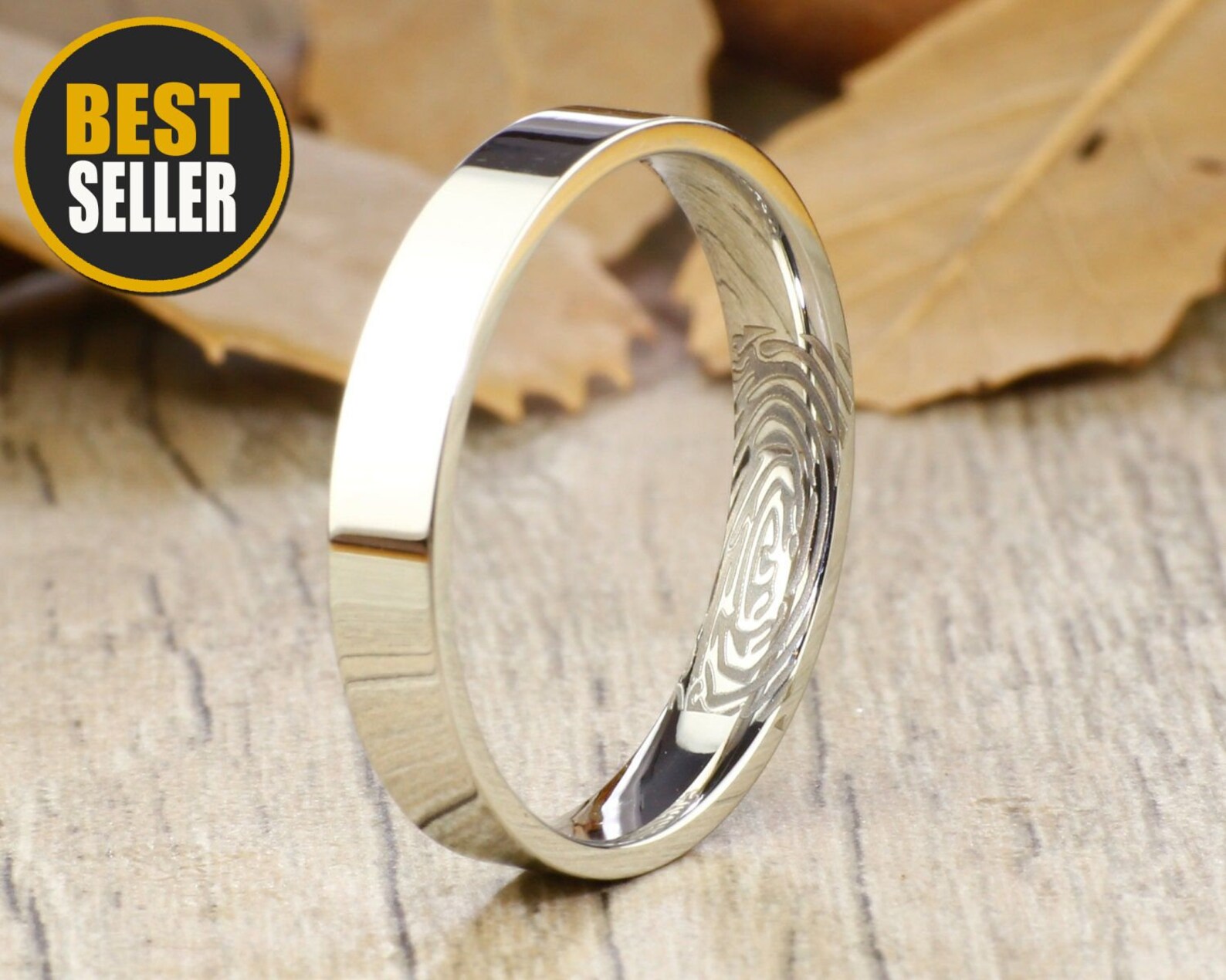 Your Actual Finger Print Rings Handmade Flat Plain Finger - Etsy