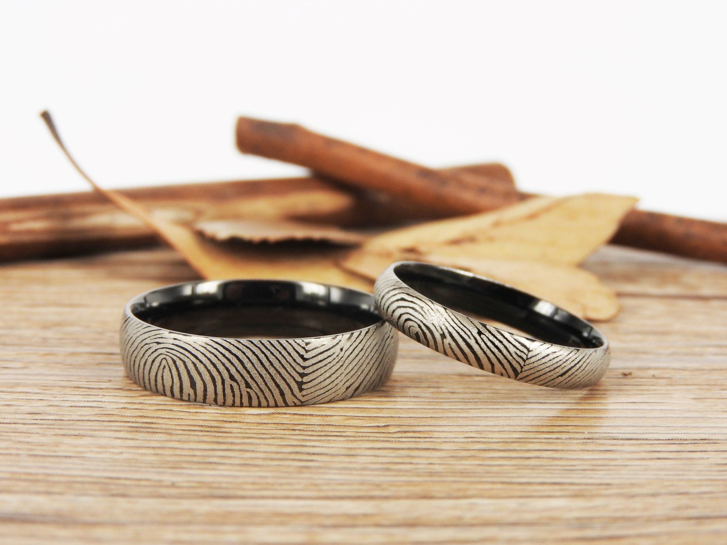 Your Actual Finger Print Ringsfamily Fingerprints Matching | Etsy