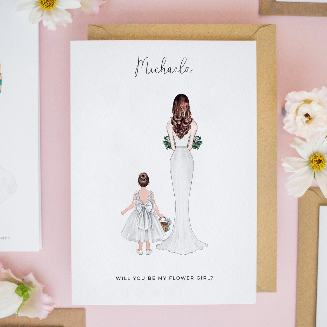 Personalised Flower Girl Card, Thank You for Being My Junior Bridesmaid ...
