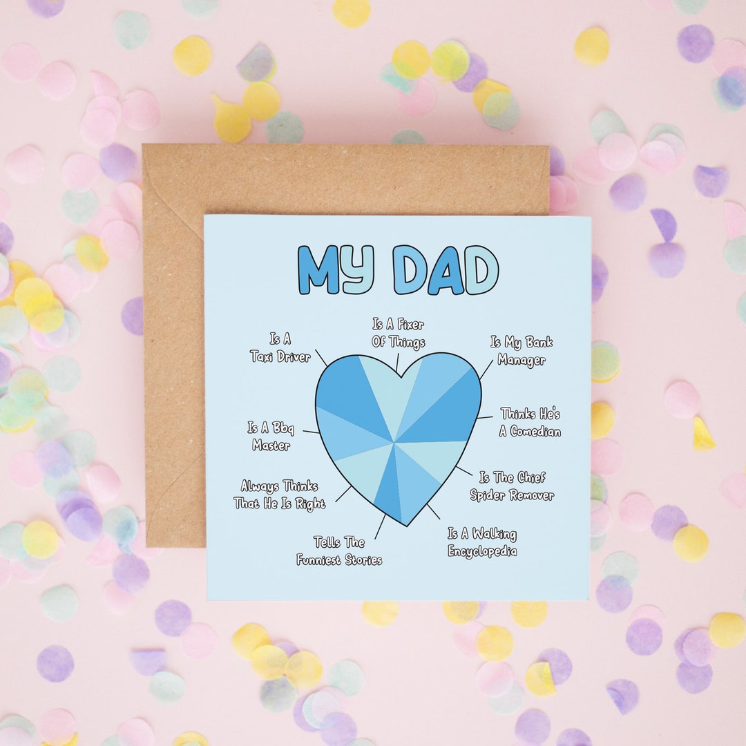 Fathers Day Card, Fathers Day Pie Chart, Personalised Fathers Day Cards ...