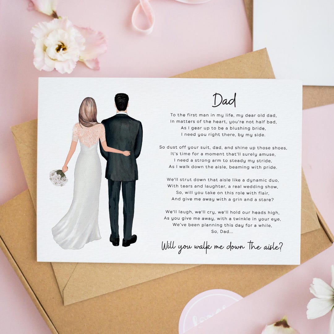 Dad Will You Walk Me Down the Aisle Card, Dad Proposal Card, Dad of All ...