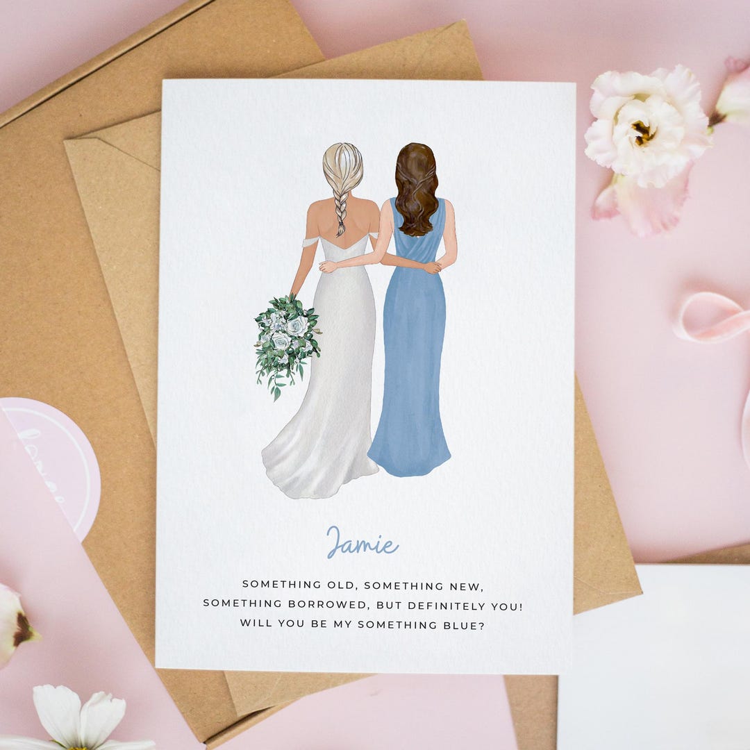 Be My Something Blue Card, Bridesmaid Cards, Will You Be My Bridesmaid ...