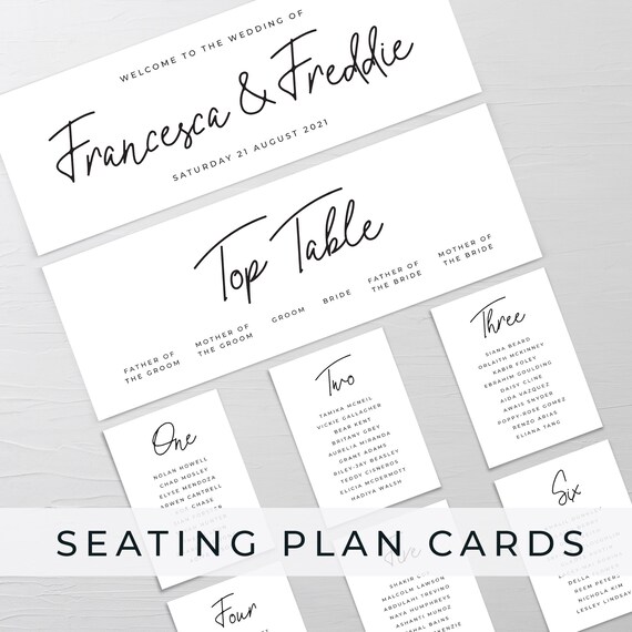 Personalised Seating Plan Cards Wedding Seating Chart Escort | Etsy