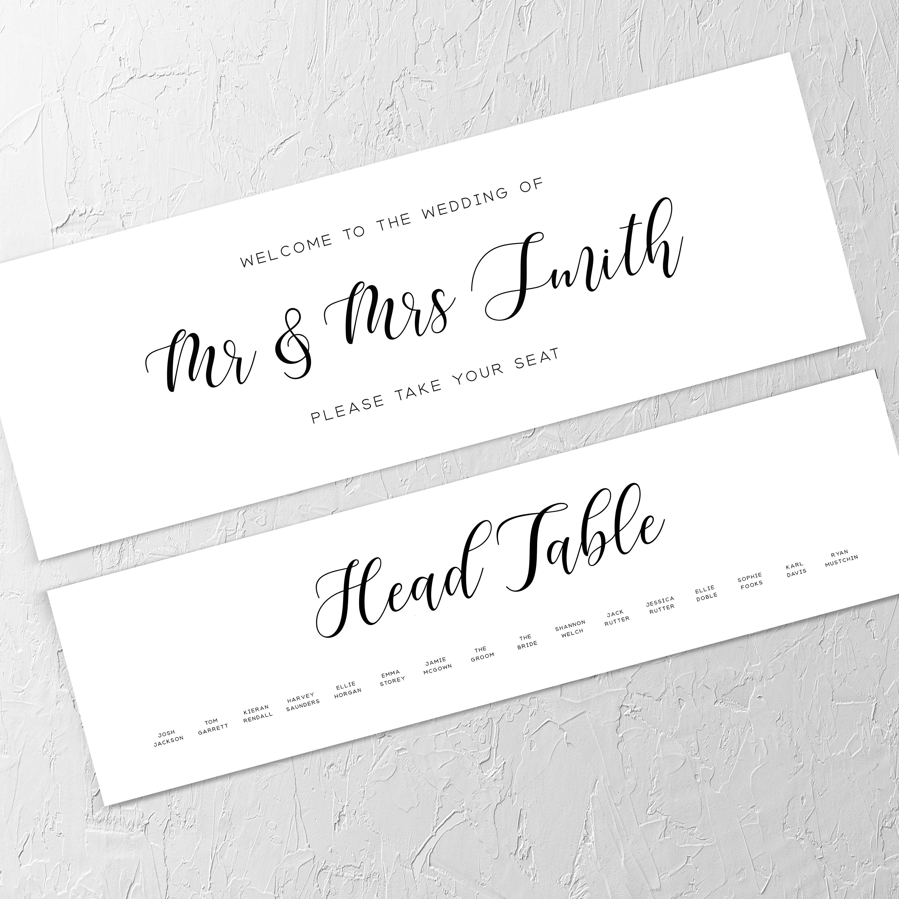 Banquet Table Plan Cards Personalised Seating Plan Card | Etsy