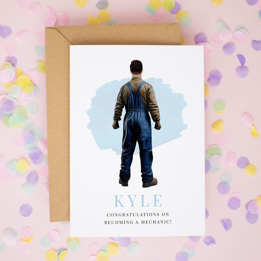 Personalised Mechanic Congratulations Card: New Job Gift - Etsy