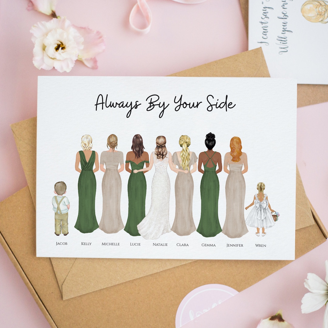 Bridal Party Card, to the Bride Card, Personalised Bridesmaid Proposal ...