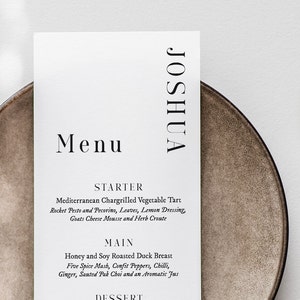 Personalised Wedding Table Menus, Wedding Place Cards, Modern Wedding ...