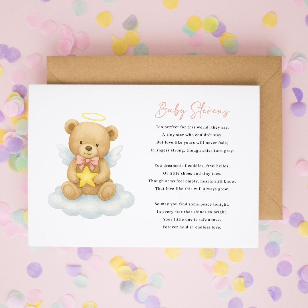 Stillborn Baby Sympathy Card, Loss of Baby Card From Friend, Baby Loss ...
