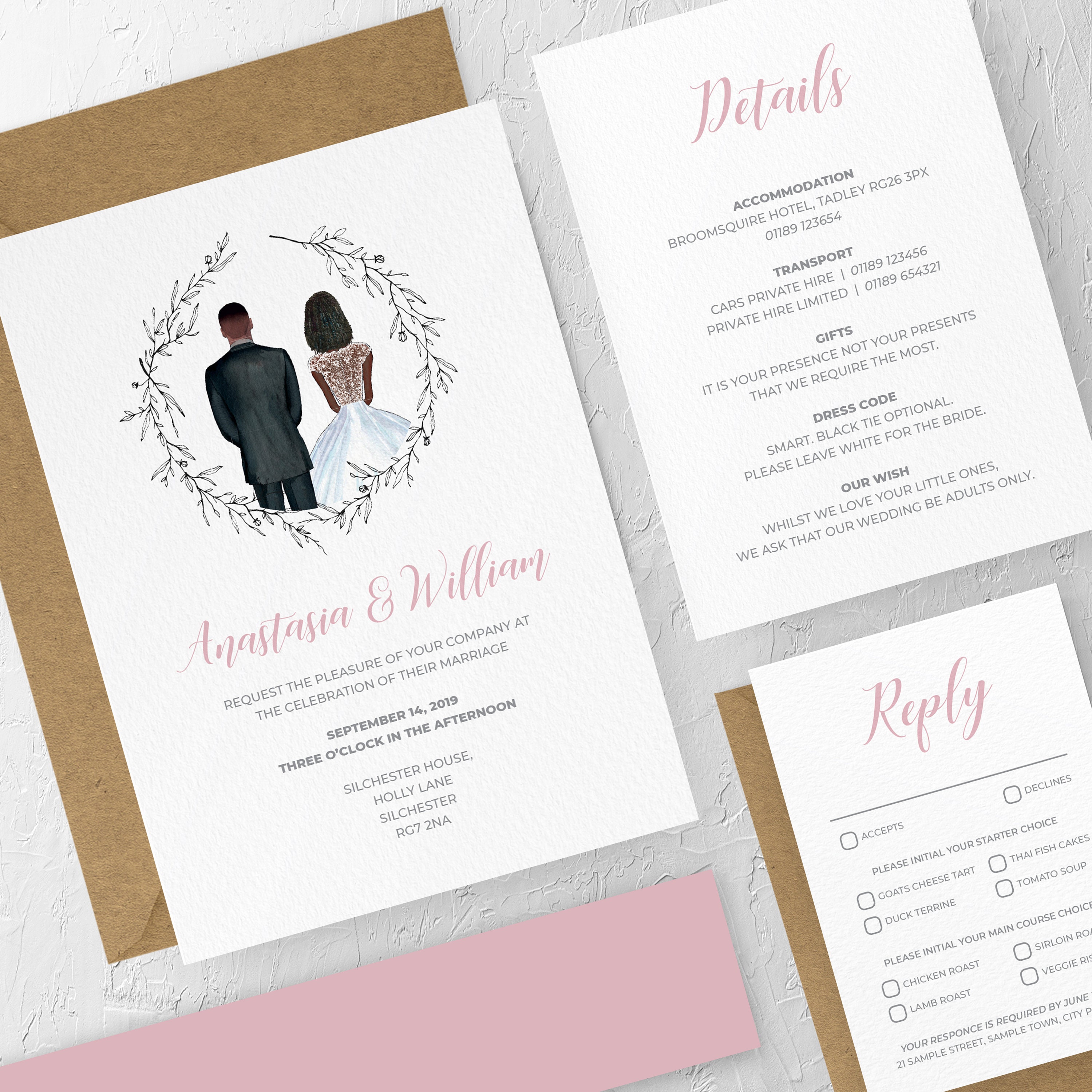 Custom Bride & Groom Wedding Invitation Bundle Invitation | Etsy