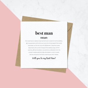 Best Man Definition Card Will You Be My Groomsman Cards Page | Etsy