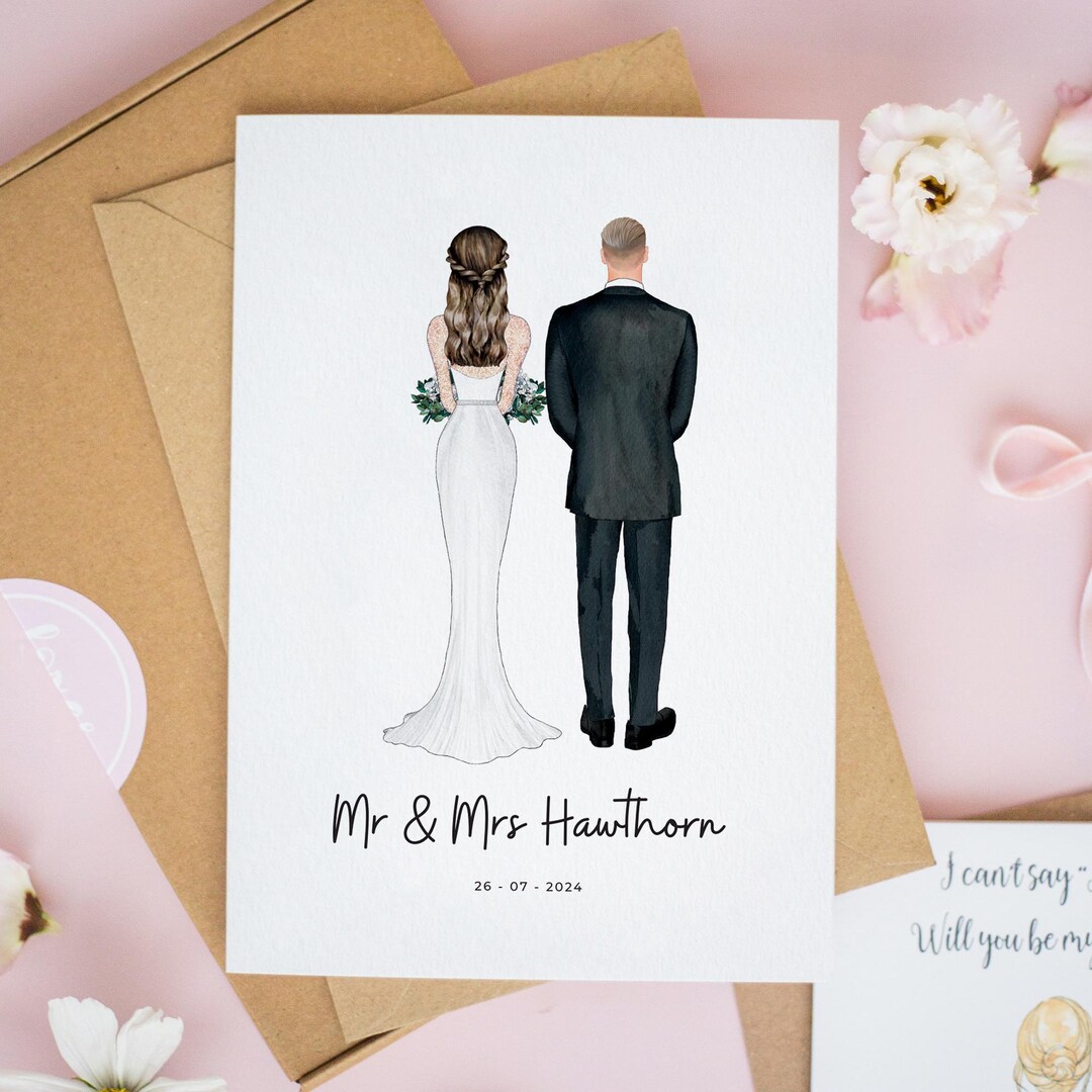 Personalised Mr & Mrs Wedding Day Card, on Your Wedding Day, Bride and ...
