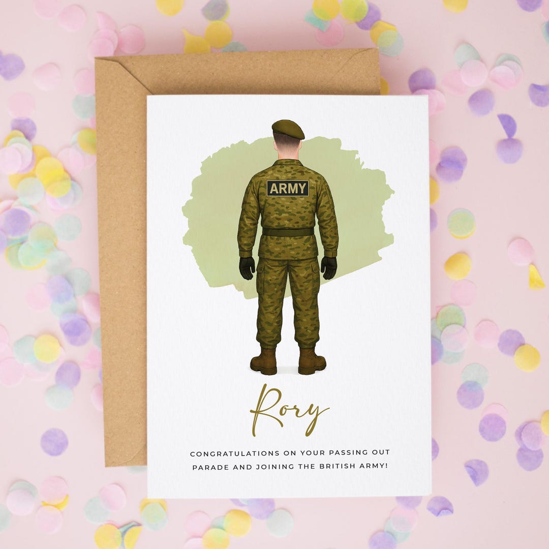 Personalised British Army Passing Out Parade Card, New Soldier ...