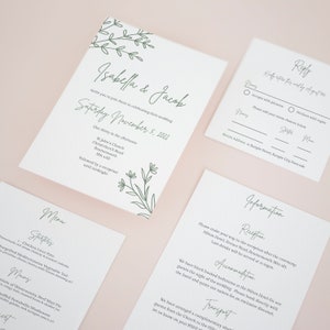 Green Pocketfold Invite, Personalised Pocketfold Invitations ...